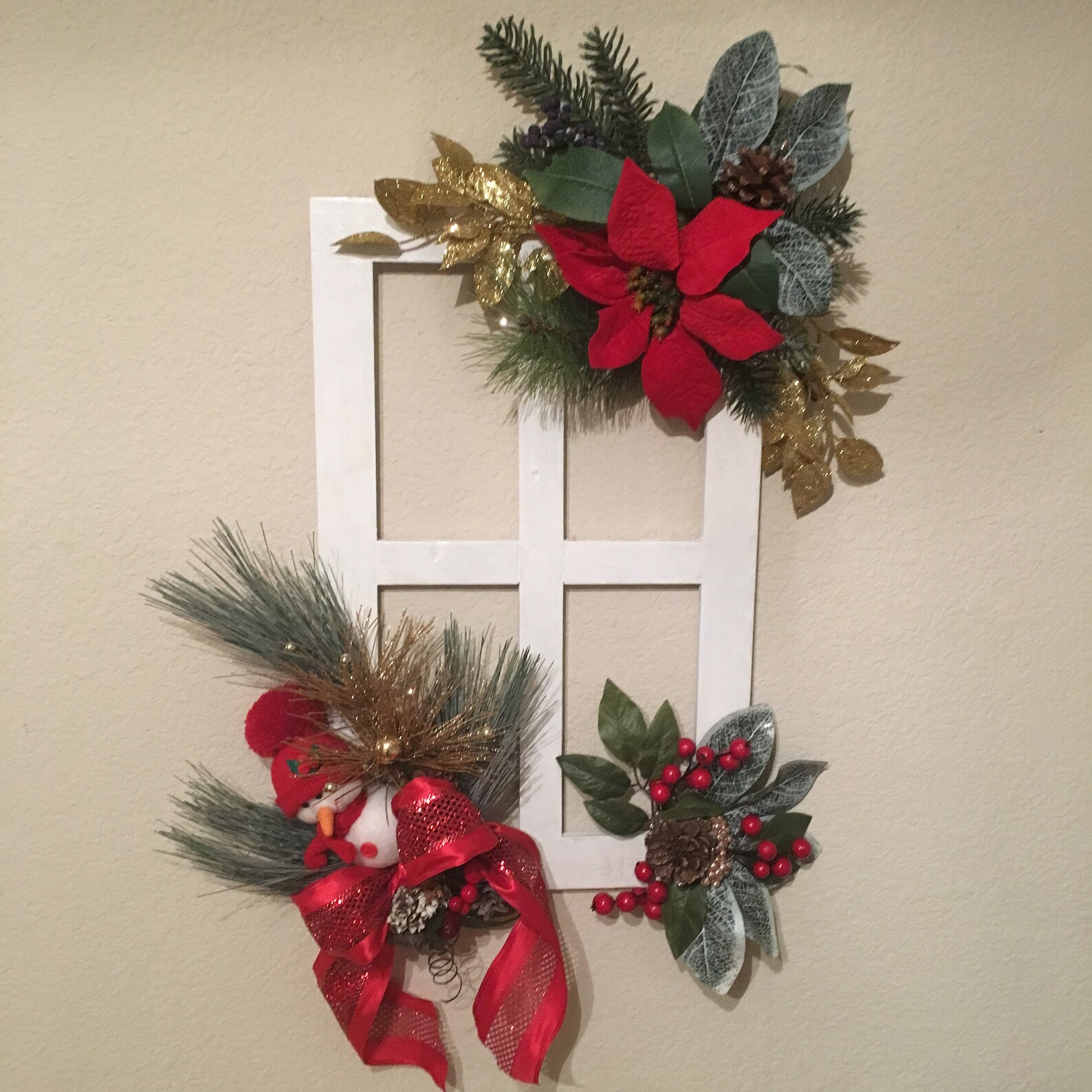 Christmas Window Frame Christmas Window Snowman Christmas | Etsy