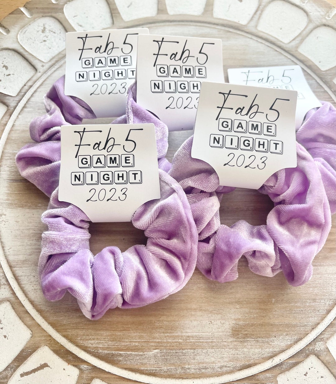 Game Night Hair Scrunchies, Sleepover Party Favor, Hair Scrunchie Favor ...