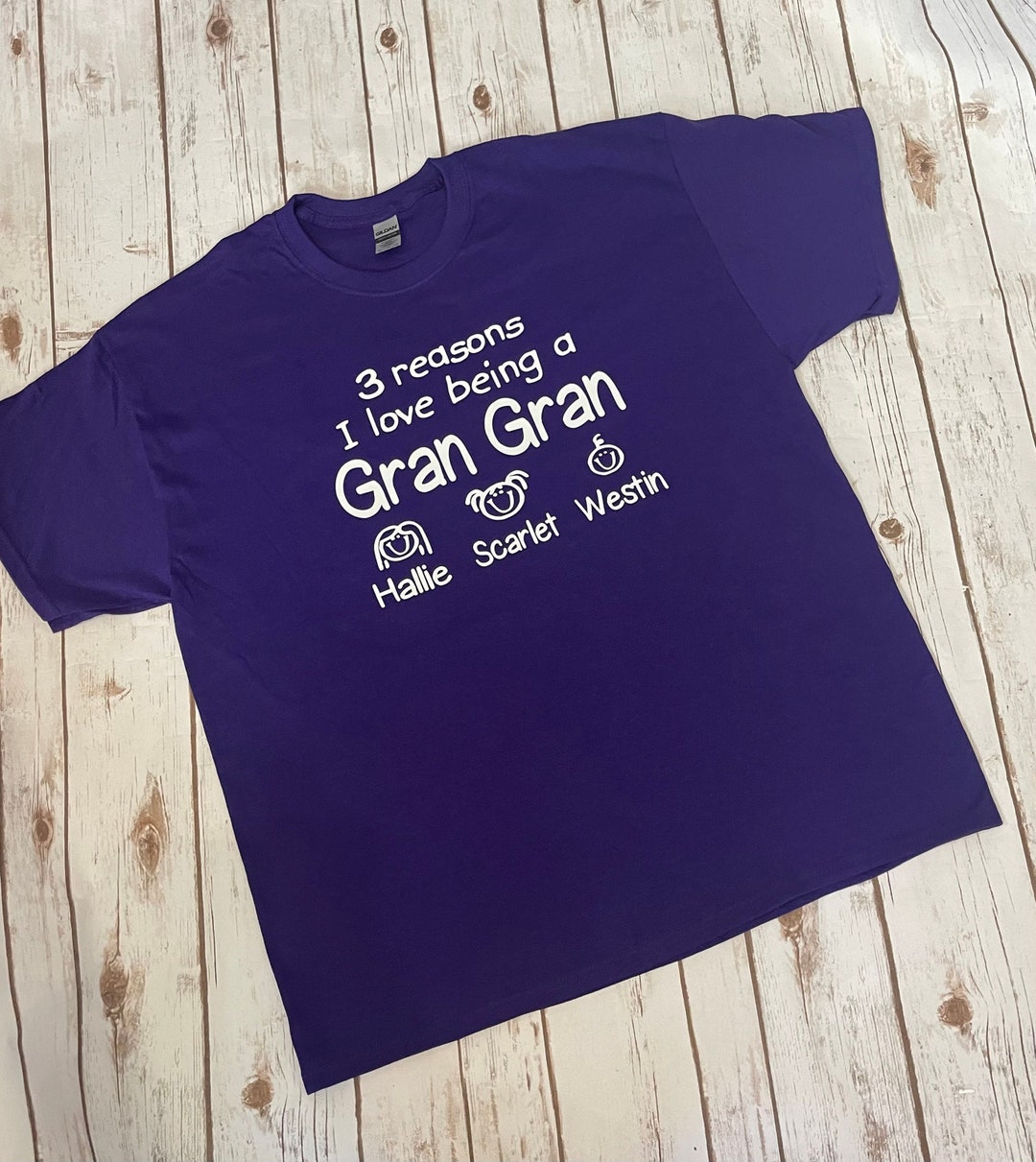 Grandma Shirt Gran Gran Shirt Gift for Mom Grandkids Names Mothers Day ...