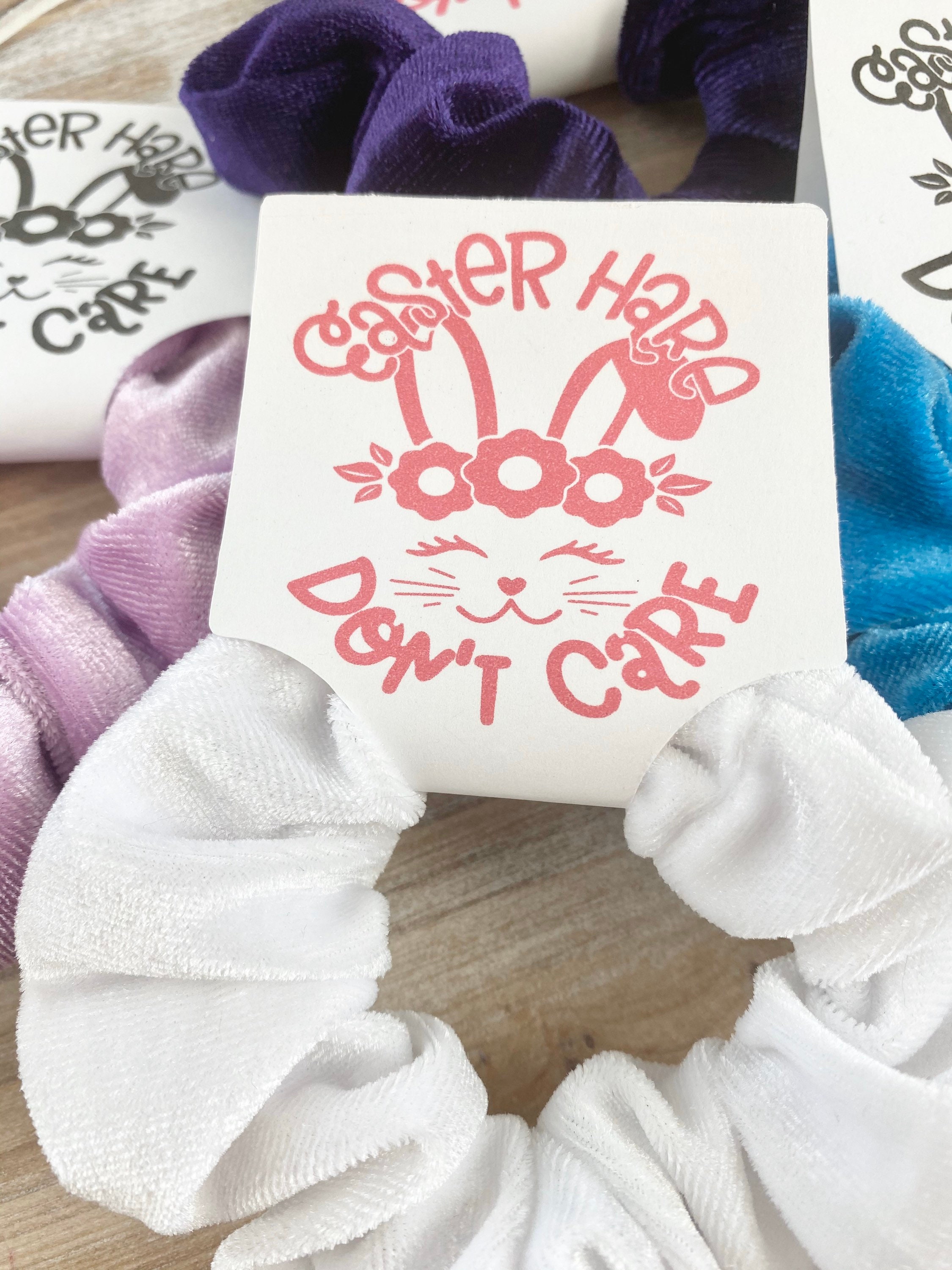 Easter Hare Dont Care Scrunchies Bunny Scrunchie Easter Basket - Etsy
