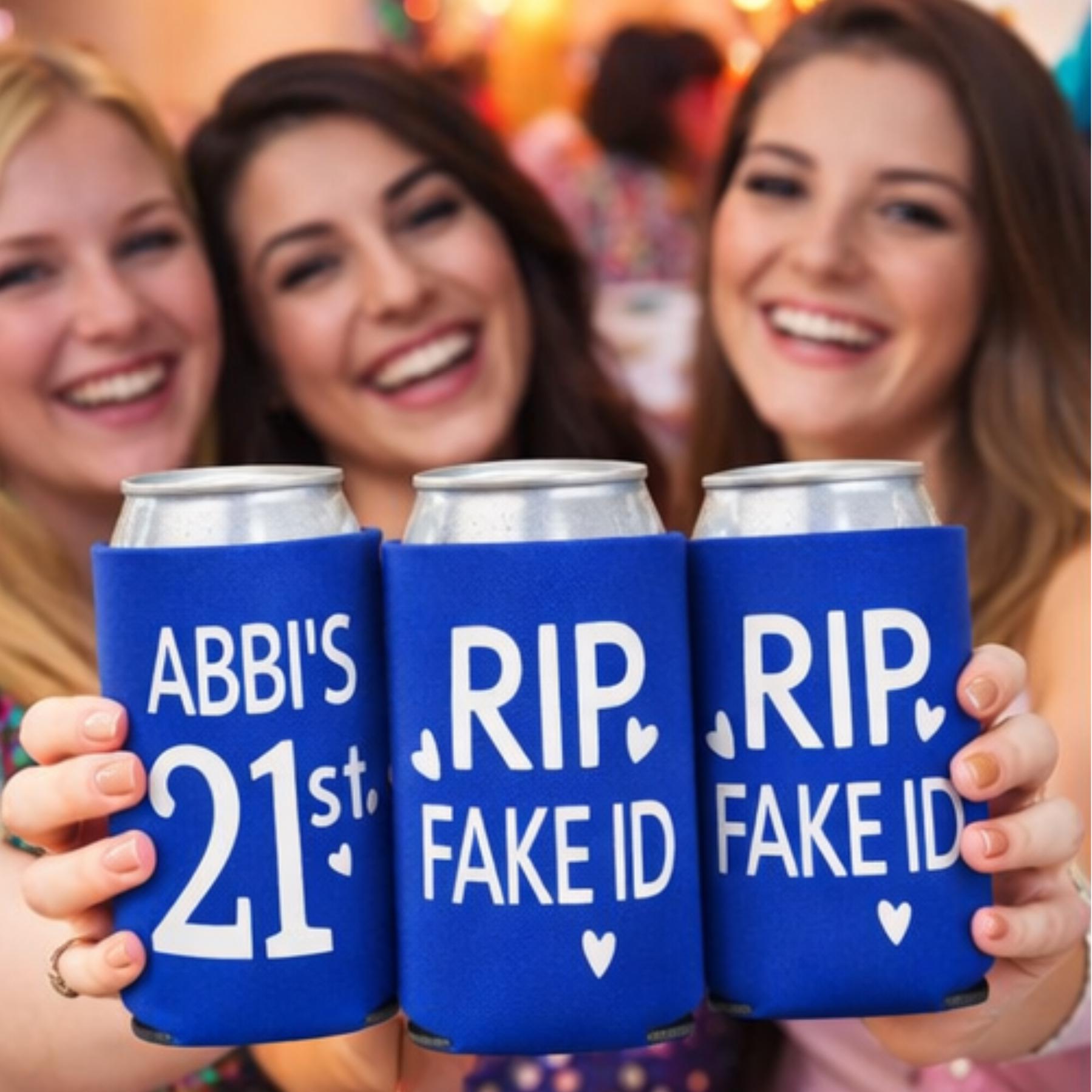 RIP Fake ID Slim Can Coolers: 21st Birthday Party Favors - Etsy