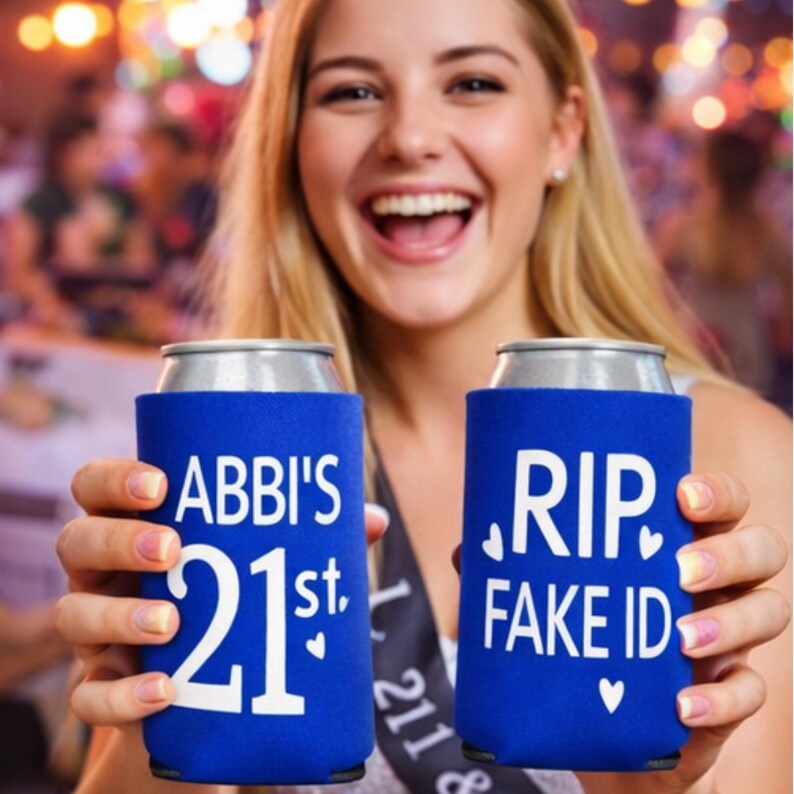 RIP Fake ID Slim Can Coolers: 21st Birthday Party Favors - Etsy