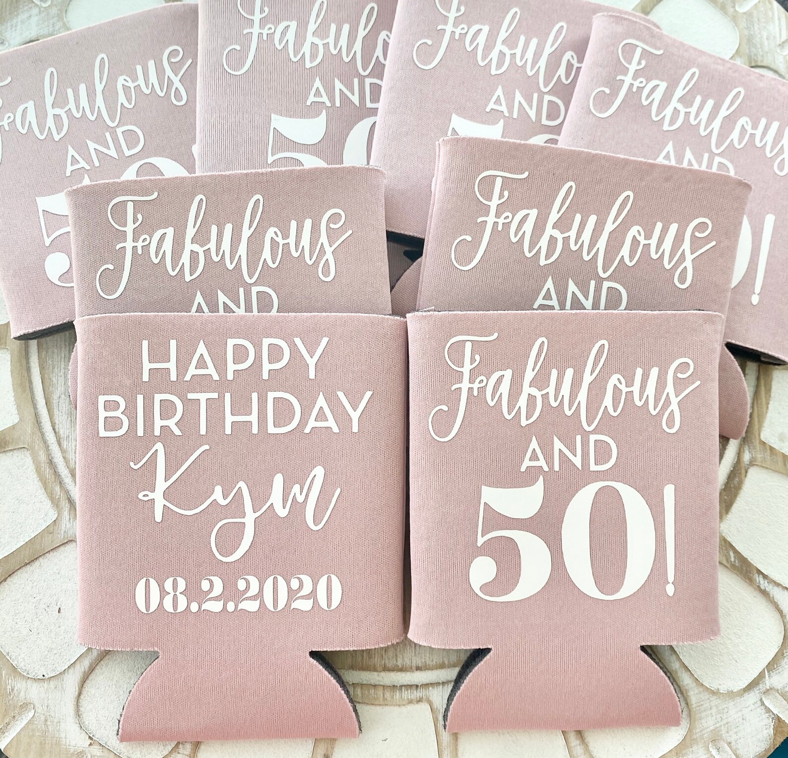 Fabulous and 50 50th Birthday Can Coolers 50 and Fabulous | Etsy