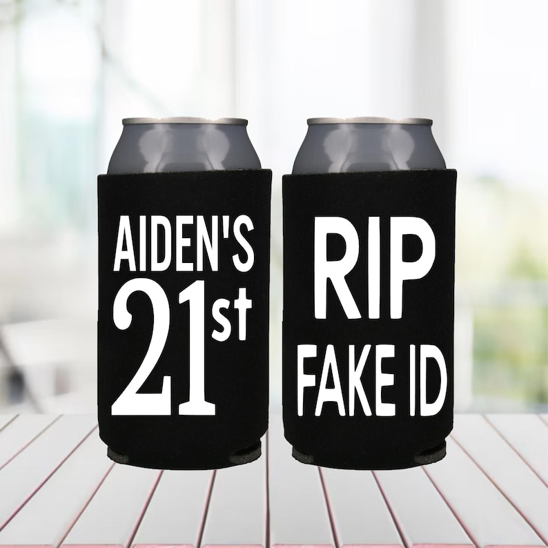RIP Fake ID Slim Can Coolers: 21st Birthday Party Favors - Etsy