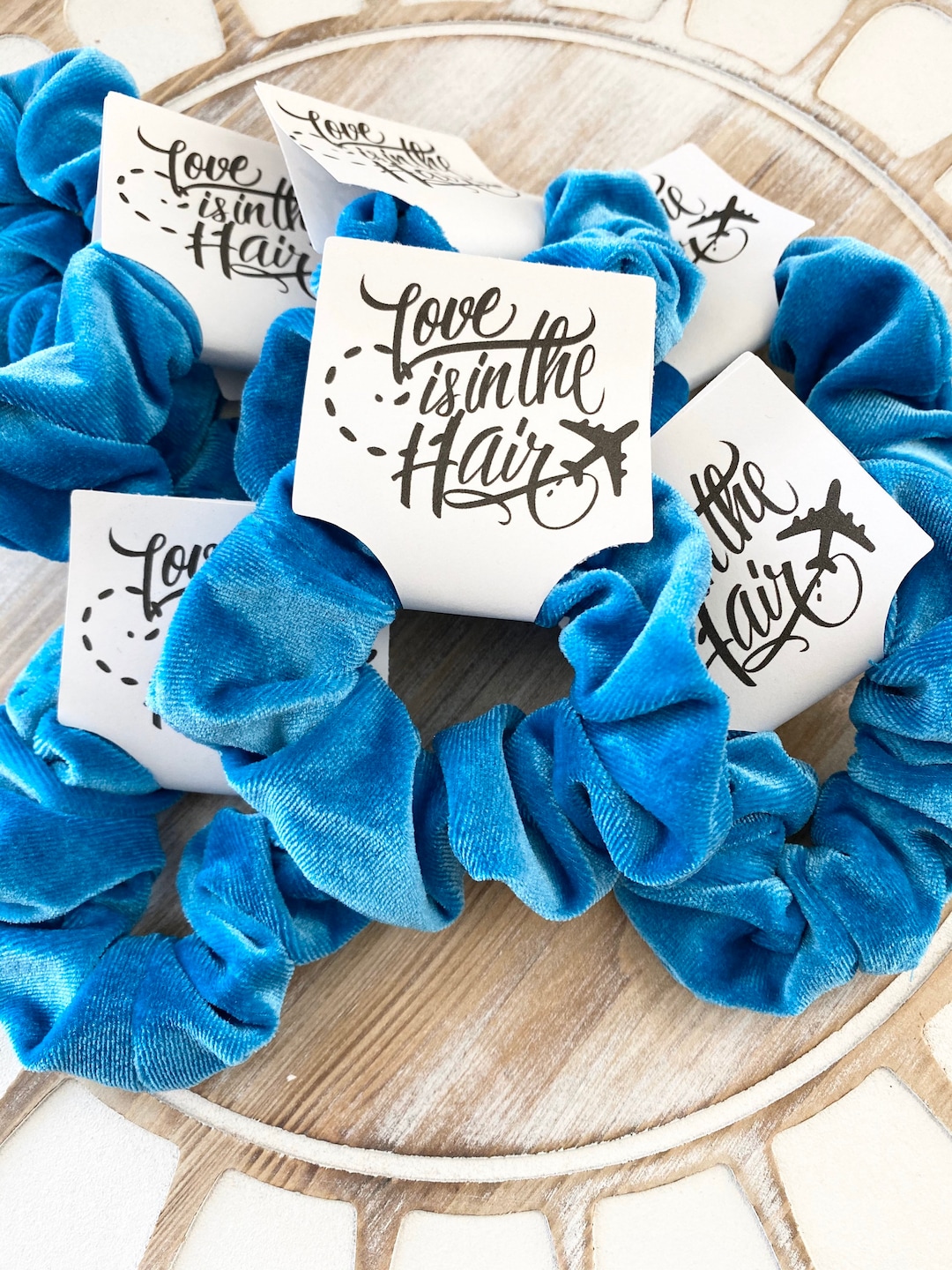 Love is in the Hair Favors Travel Bachelorette Favors Scrunchie Favors ...