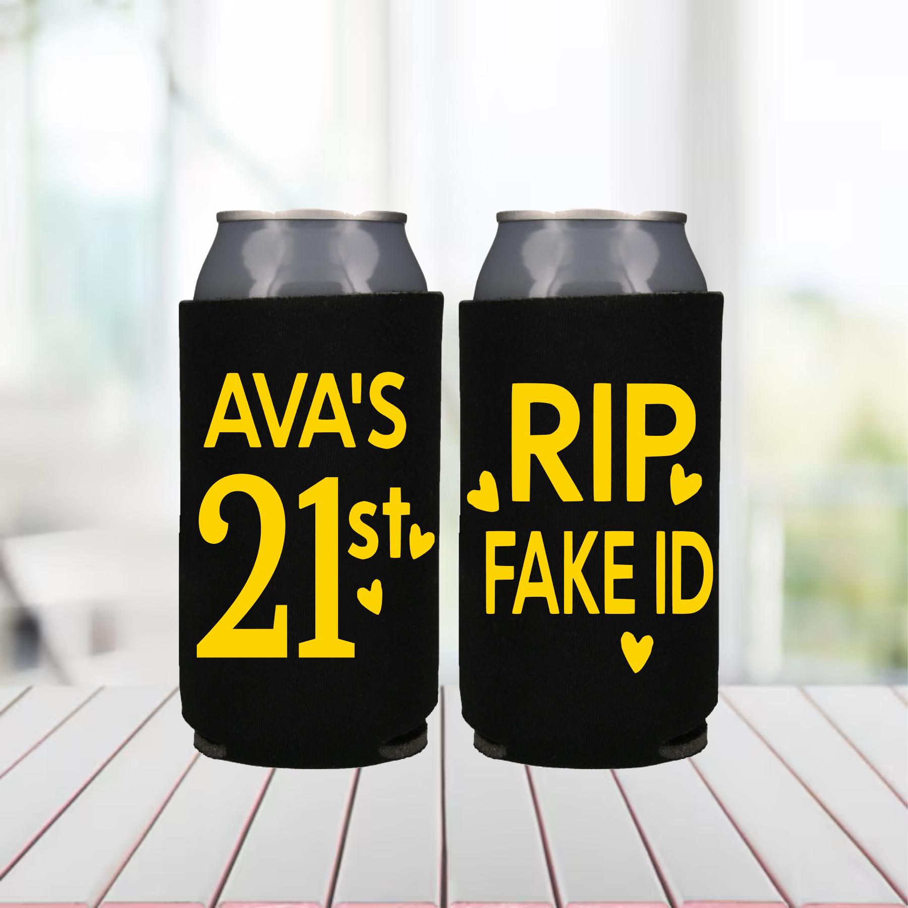 RIP Fake ID Slim Can Coolers: 21st Birthday Party Favors - Etsy