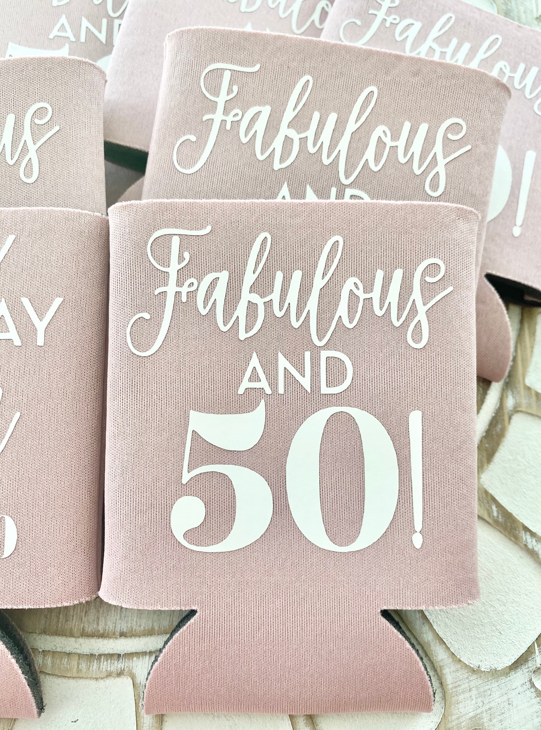 Fabulous and 50 50th Birthday Can Coolers 50 and Fabulous | Etsy