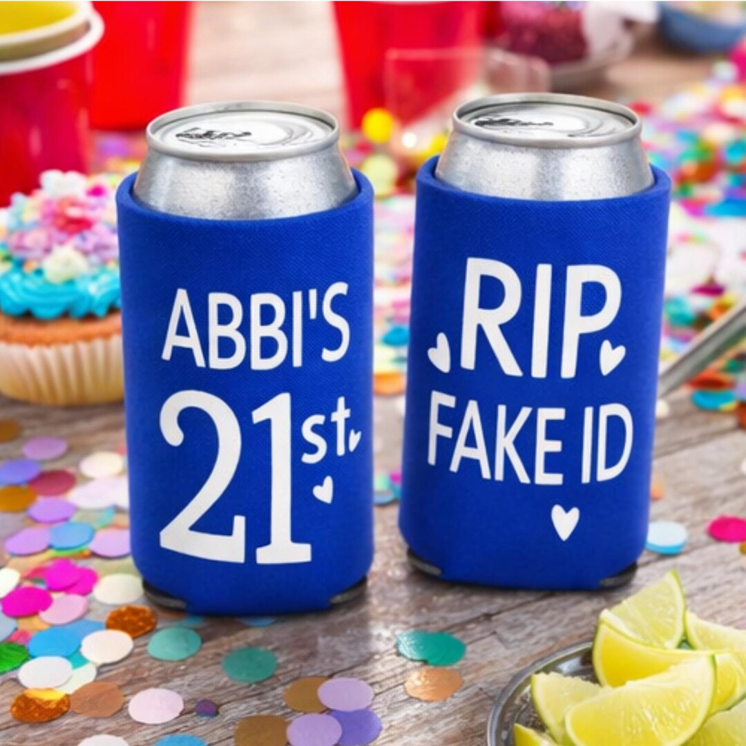 RIP Fake ID Slim Can Coolers: 21st Birthday Party Favors - Etsy