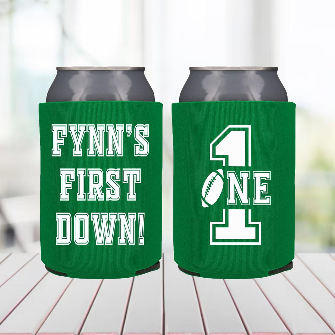 Custom Football Can Cooler First Down Birthday Party Favor - Etsy