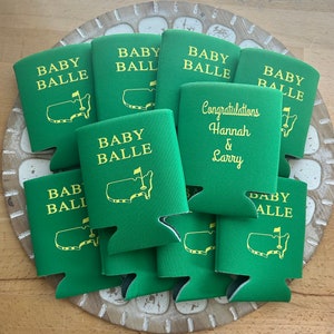Personalized Golf Baby Shower Can Coolers: Masters Theme Party Favors ...
