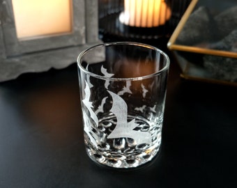 Bats Halloween Glass - Etsy