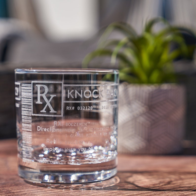 Prescription Whiskey Glass - Laser Etched Cocktail Glasses, Gifts for ...