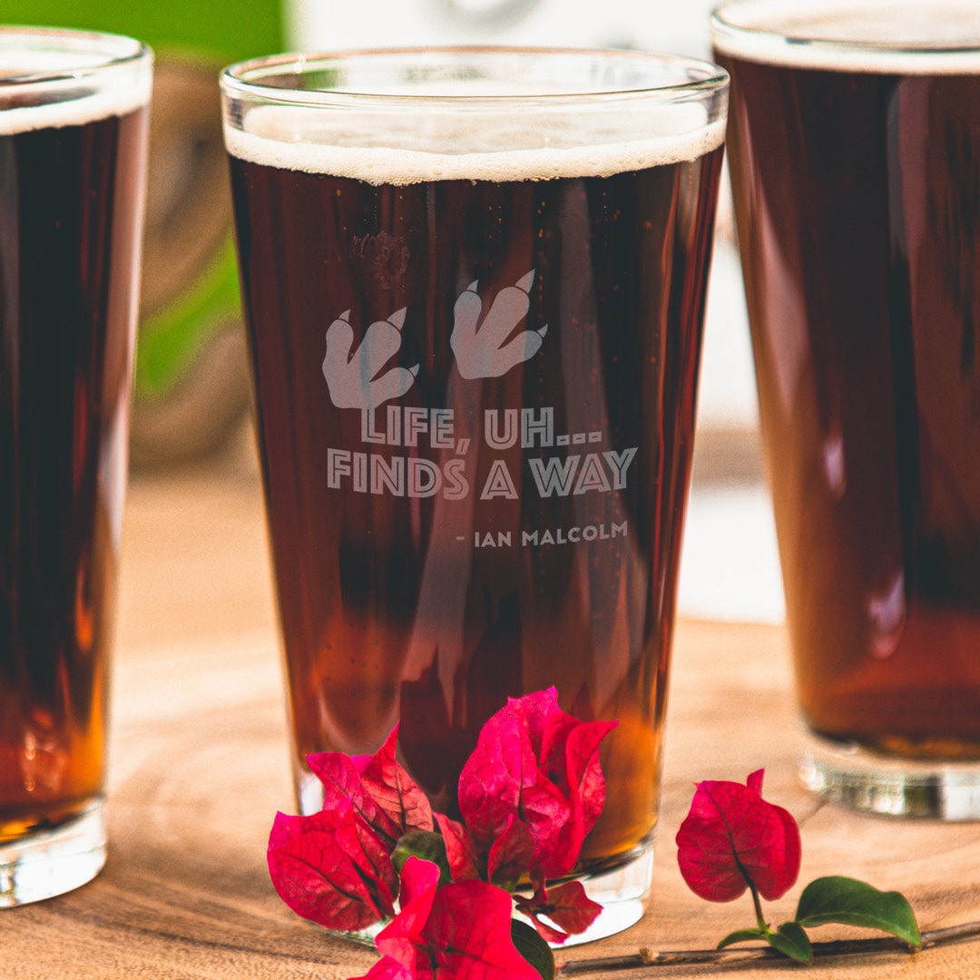 Jurassic Park Beer Glass - Movie Quote Beer Glasses, Jeff Goldblum as ...