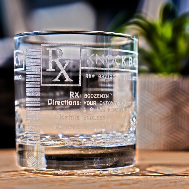 Prescription Whiskey Glass - Laser Etched Cocktail Glasses, Gifts for ...