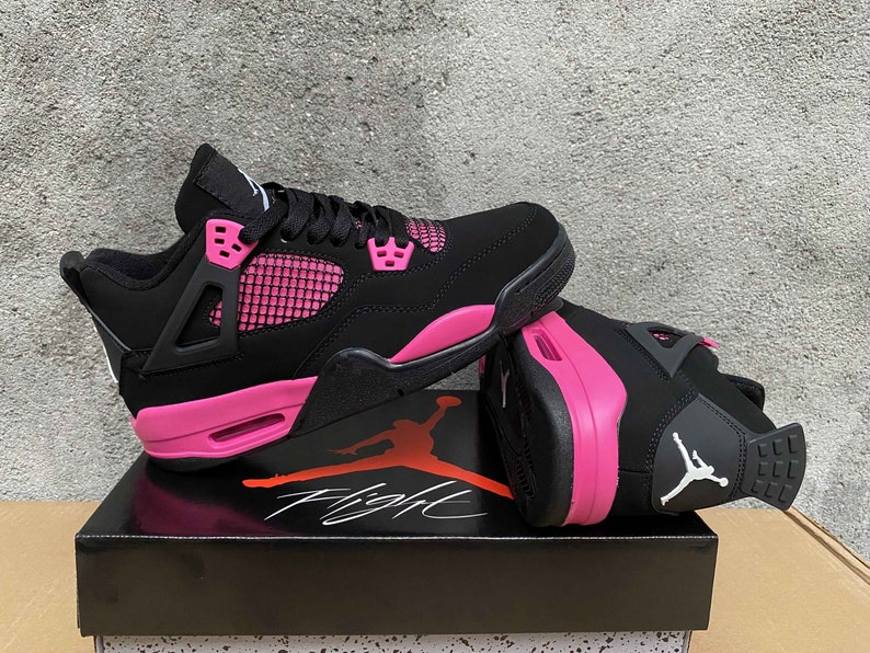 Jordan 4 Pink Thunder Sneakers - Etsy