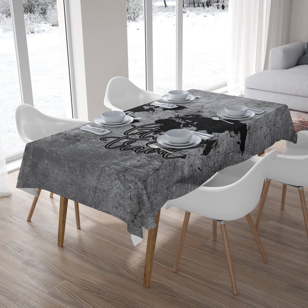 World Map Tablecloth - Etsy