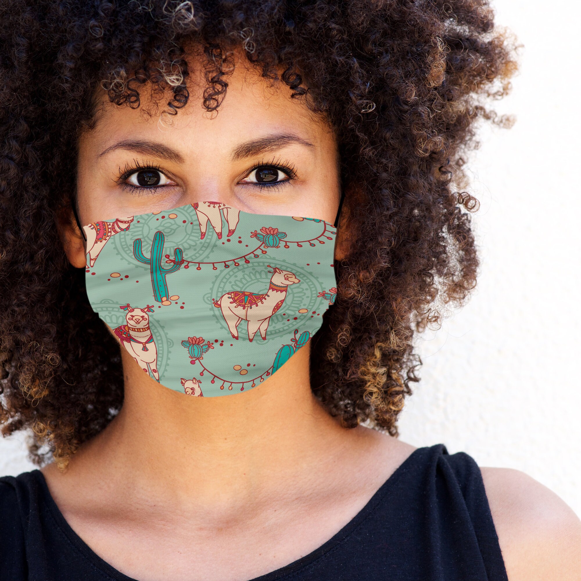 Llama Alpaca Face Mask Cute Llama Face Mask Llama Animal | Etsy