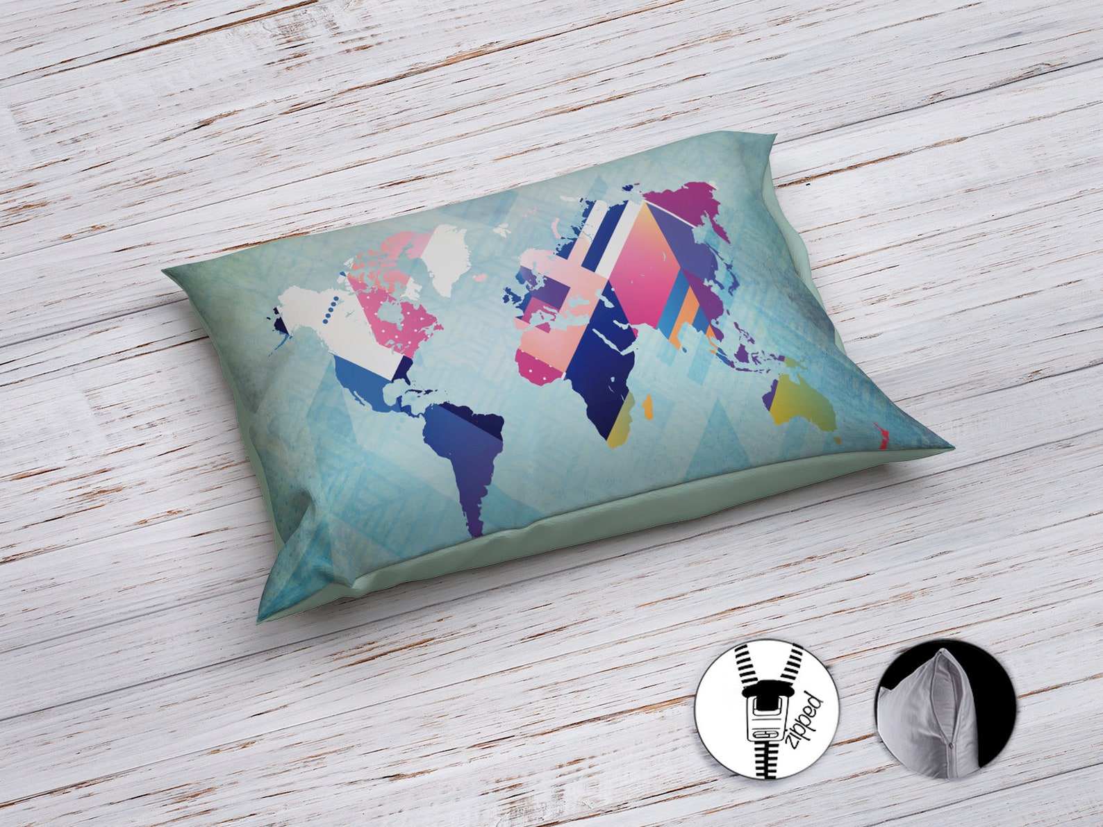 World Map Bedding World Map Duvet Cover Set Blue World Map - Etsy