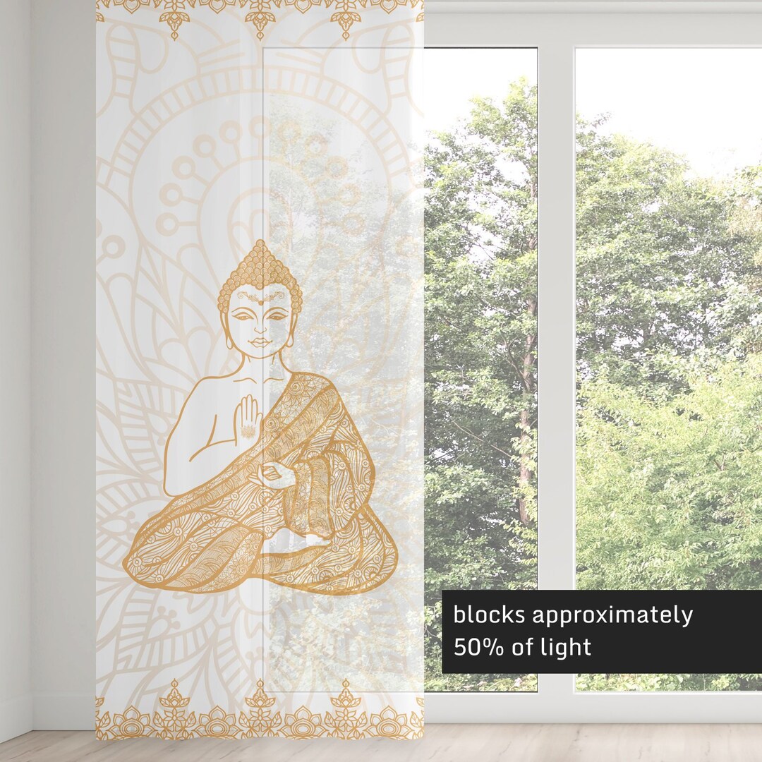 Buddha Window Curtains Boho Window Curtains Rod Pocket - Etsy