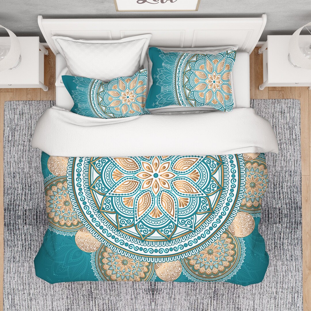 Boho Mandala Comforter Set: Organic Cotton Sateen, Microfibre - Etsy