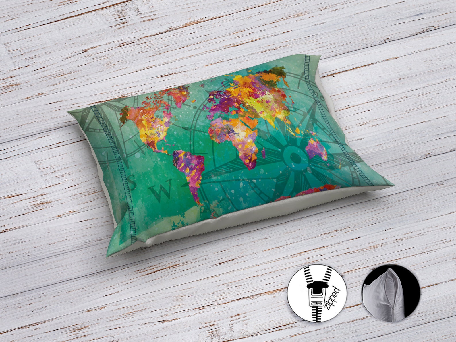 Colourful World Map Bedding World Map Duvet Cover Travel - Etsy