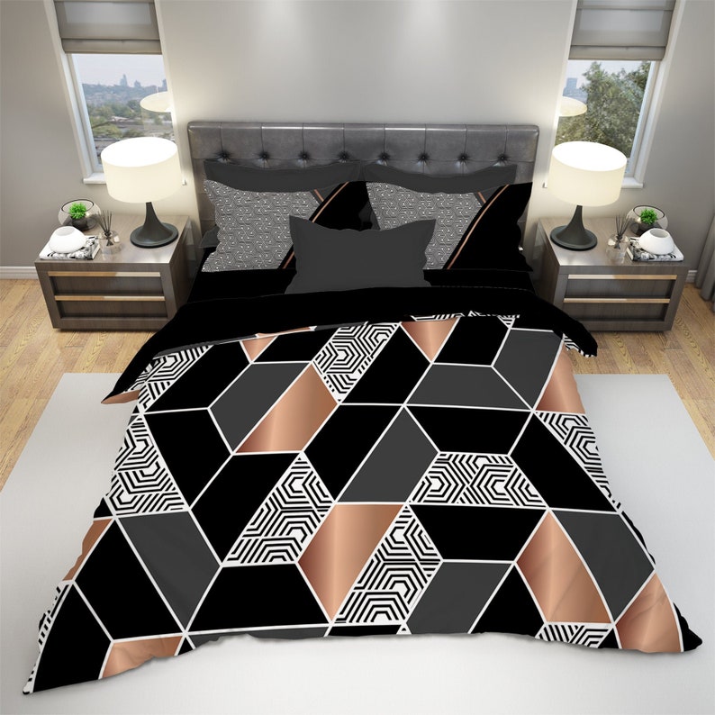 Luxury Hexagon Bedding Geometric Bedding Pattern Bedding - Etsy
