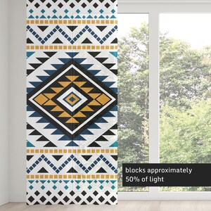 Aztec Geometric Window Curtains: Modern Rod Pocket Design - Etsy