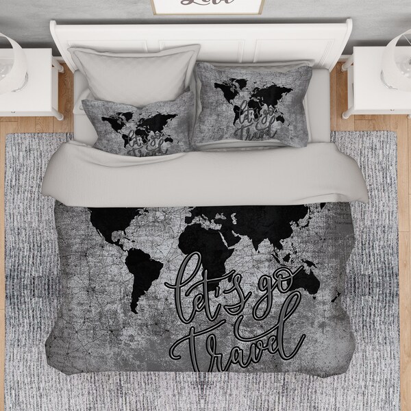 Travel Map Comforter - Etsy