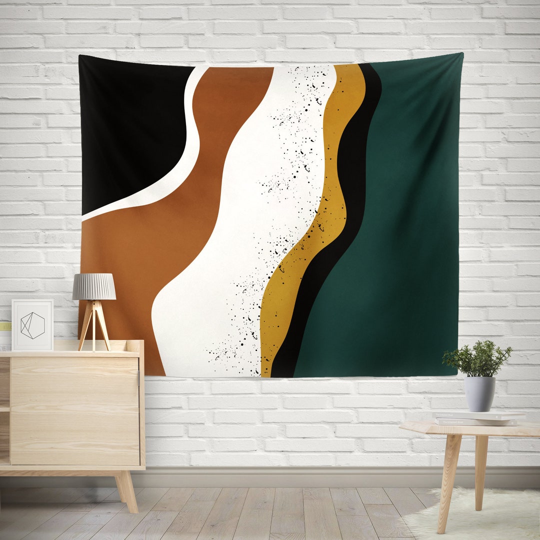 Line Art Wall Tapestry, Line Art Wall Art, Retro Art Tapestry, Line ...