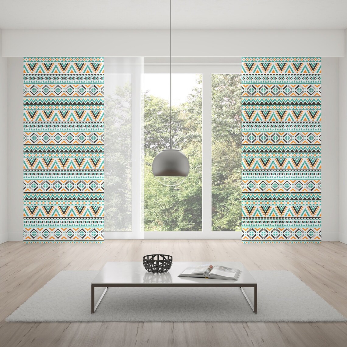 Aztec Window Curtains Aztec Style Window Panel Rod Pocket - Etsy