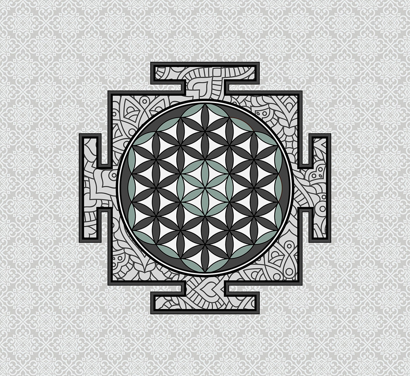 Sri Yantra Tapestrysri Yantra Mandalasacred Yantrasri - Etsy