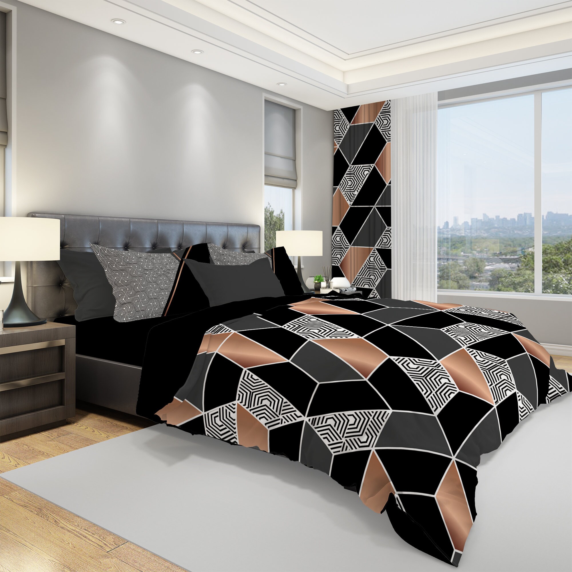 Luxury Hexagon Bedding Geometric Bedding Pattern Bedding - Etsy UK