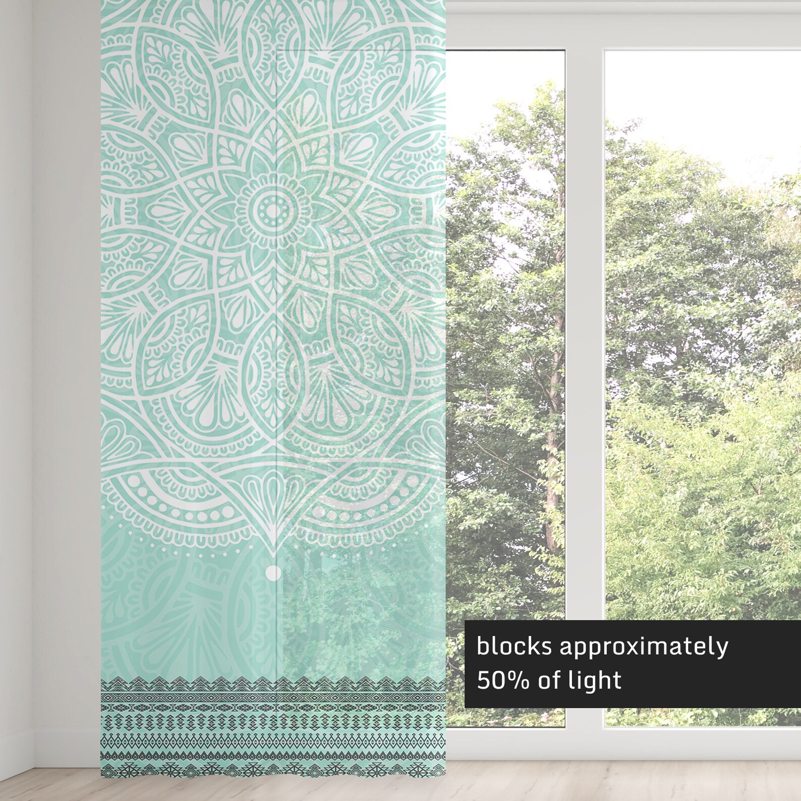 Mandala Window Curtains Mint Window Curtains Window - Etsy