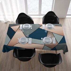 Modern Tablecloth, Triangle Tablecloth, Geometric Tablecloth, Abstract ...