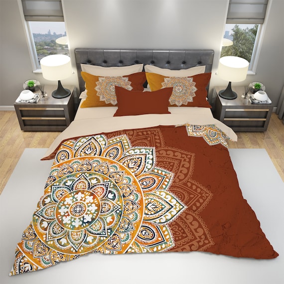 Mandala Boho Bedding MANDALA Duvet Cover Set Bohemian | Etsy
