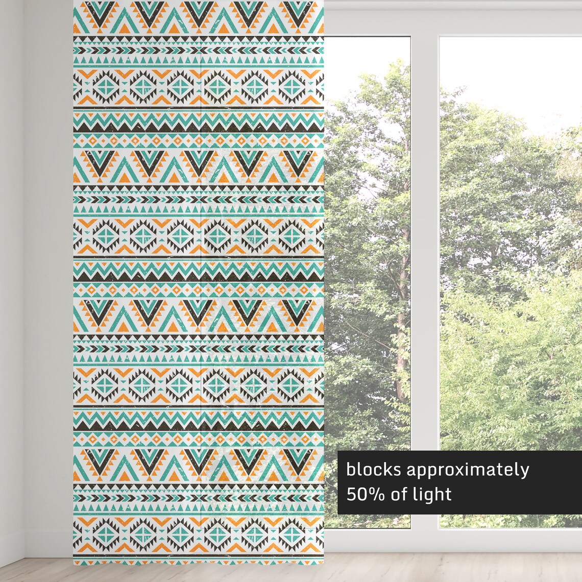 Aztec Window Curtains Aztec Style Window Panel Rod Pocket - Etsy