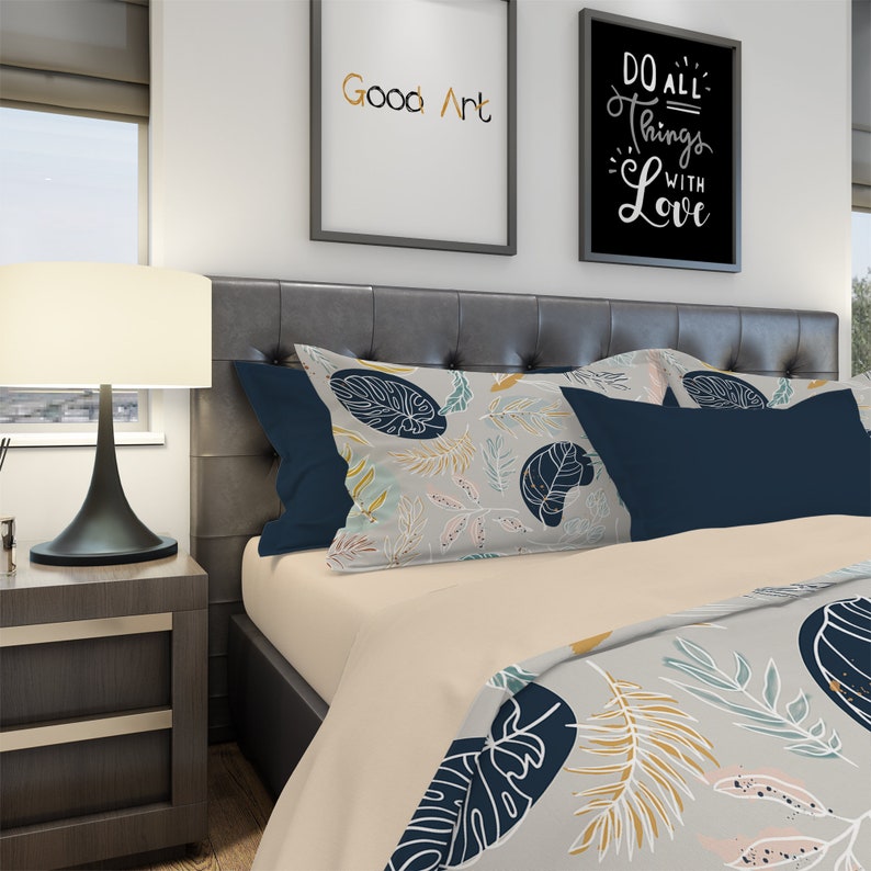 Line Art Comforter Modern Comforter Set Retro Style - Etsy