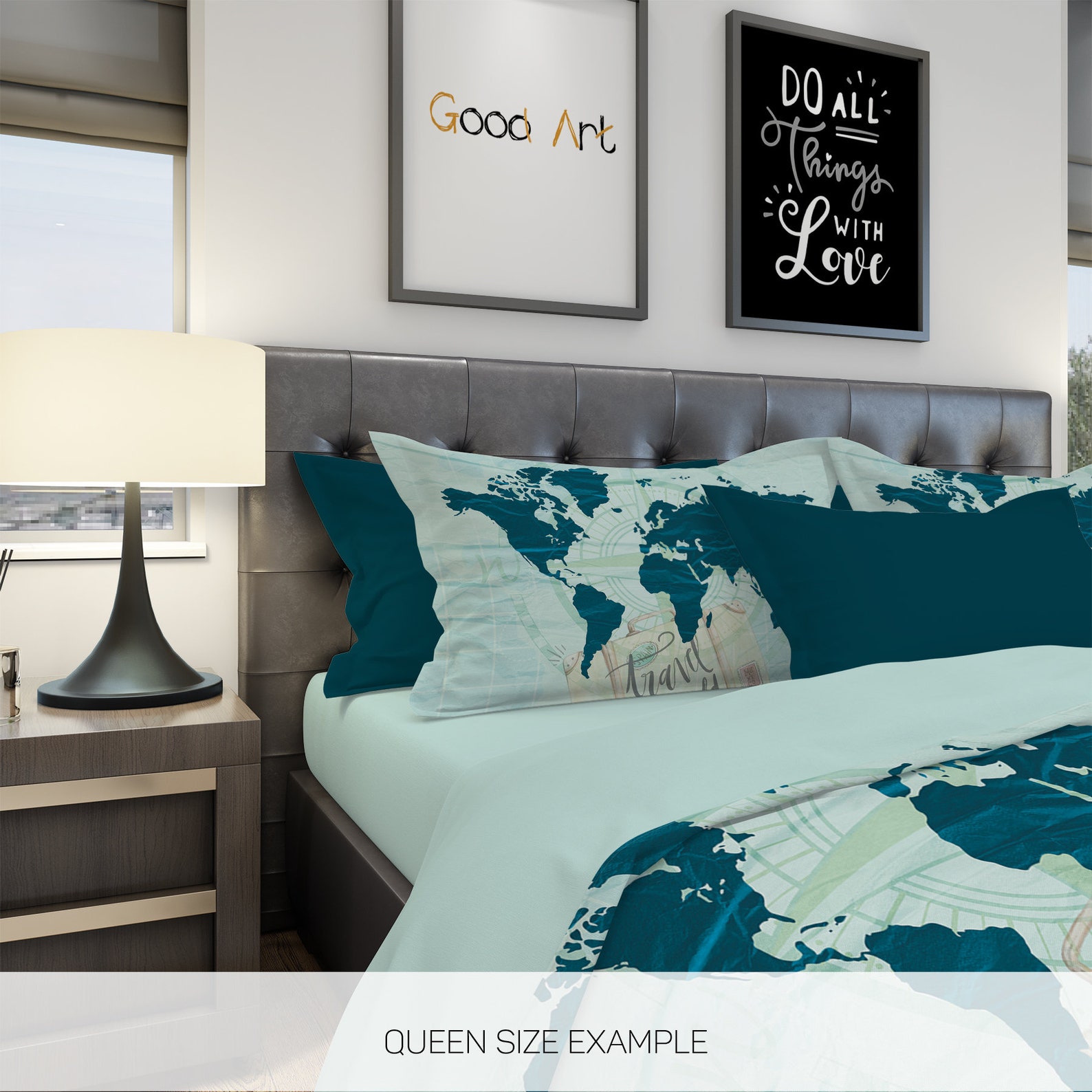 World Map Bedding Travel Bedding Explore Bedding Travel | Etsy