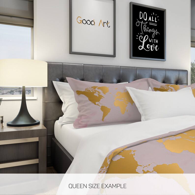 World Map Comforter Golden World Map Comforter Winter - Etsy