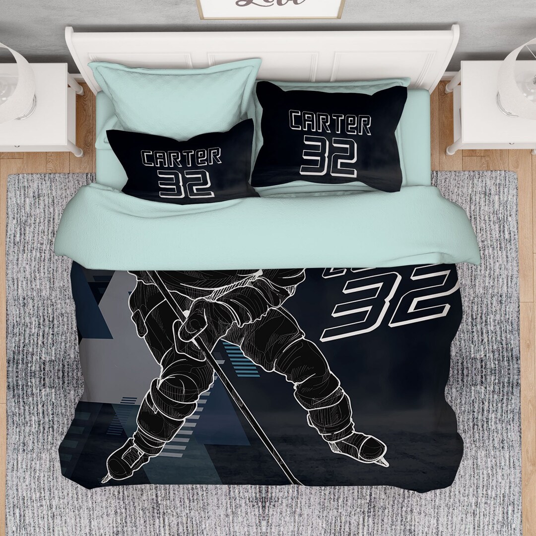 Custom Hockey Comforter: Personalized Sports Bedroom Decor - Etsy