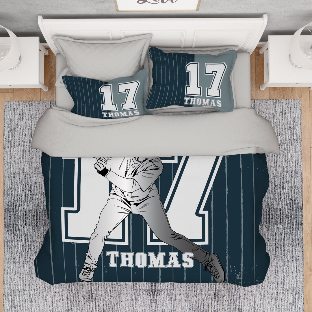 Custom Baseball Comforter, Baseball Player Comforter, Custom Sport ...