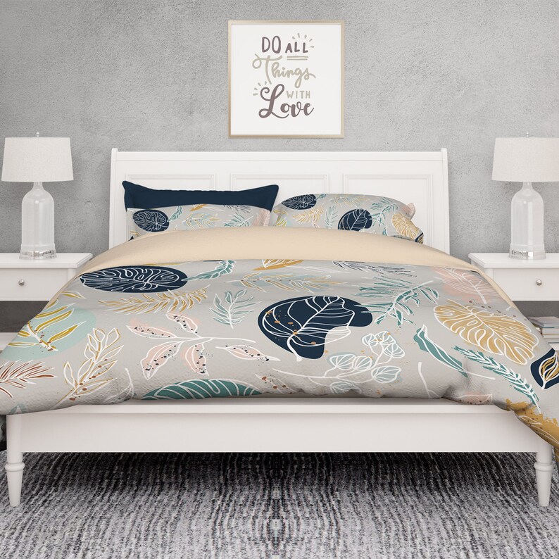 Line Art Comforter Modern Comforter Set Retro Style - Etsy
