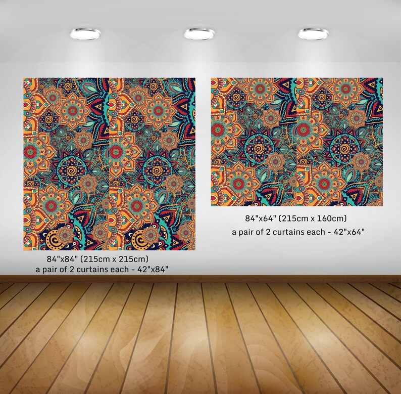 Mandala Window Curtains Boho Window Curtains Window - Etsy