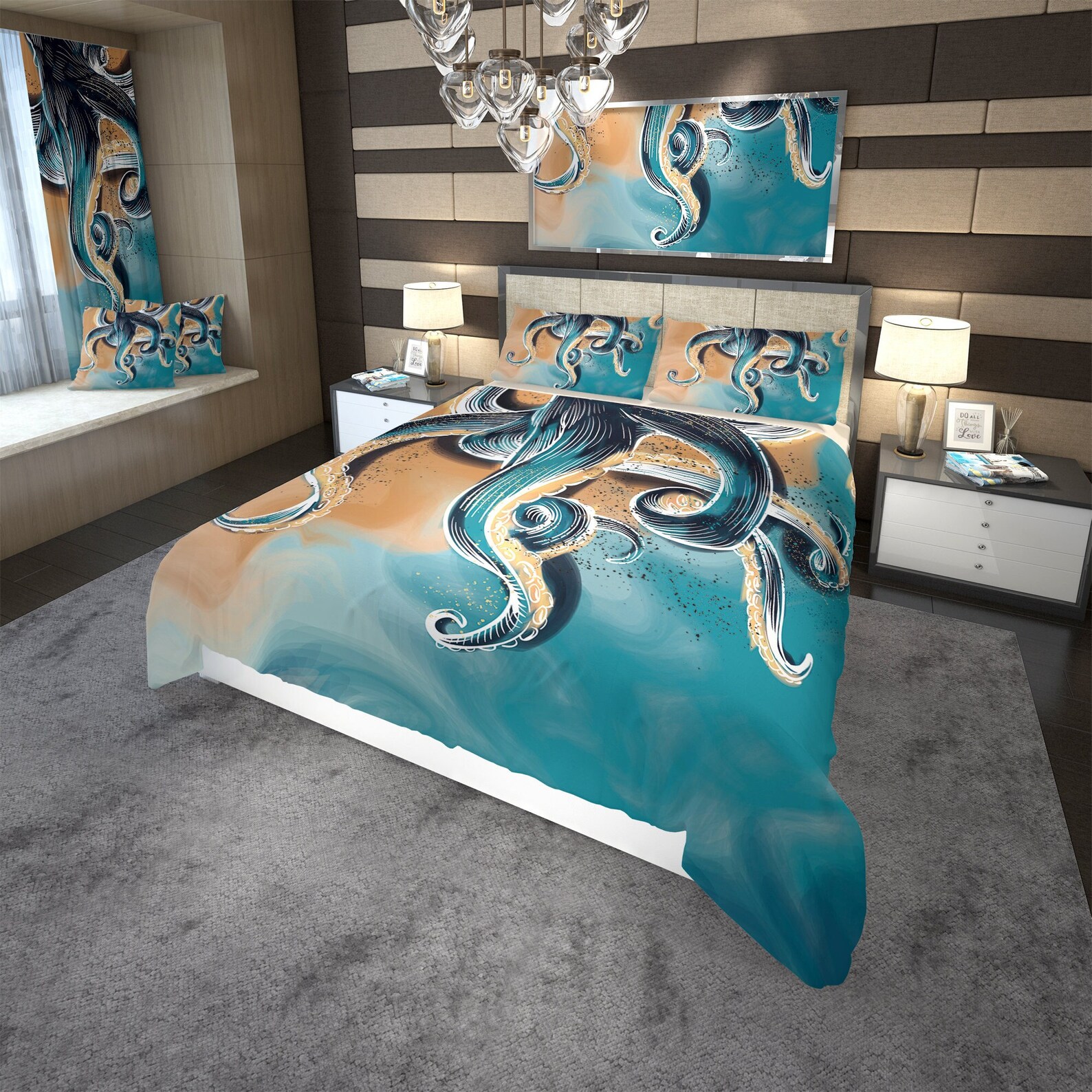 Octopus Bedding Tentacles Bedding Octopus Duvet Cover Blue - Etsy