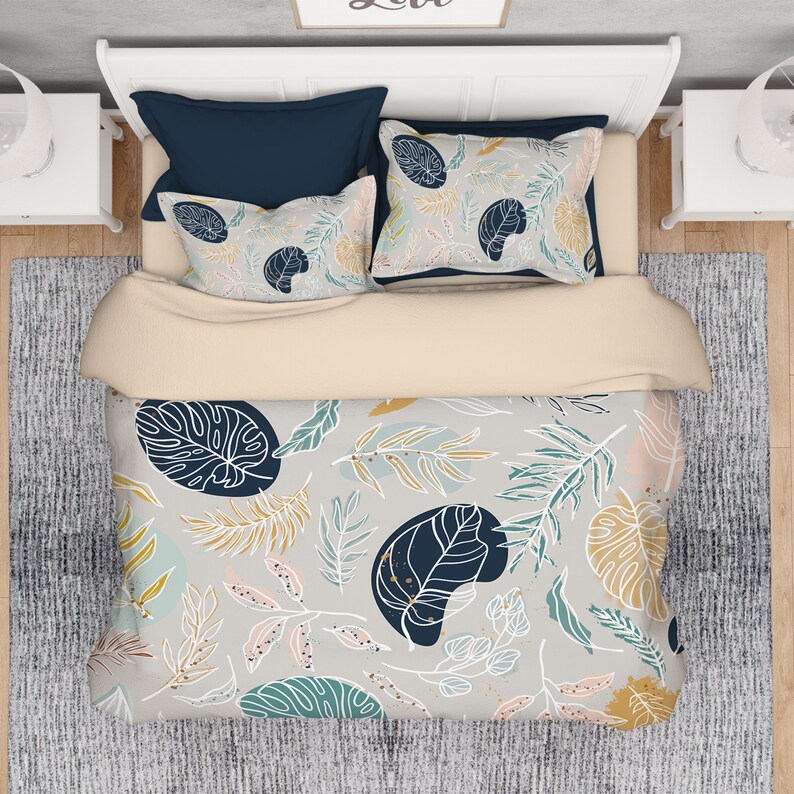 Line Art Comforter Modern Comforter Set Retro Style - Etsy