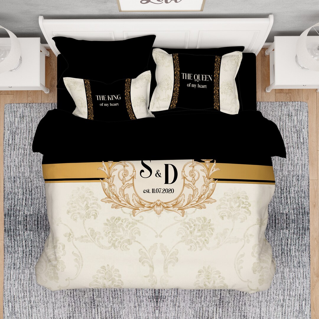 Custom Baroque Comforter: Personalized Monogram Bedding Set - Etsy