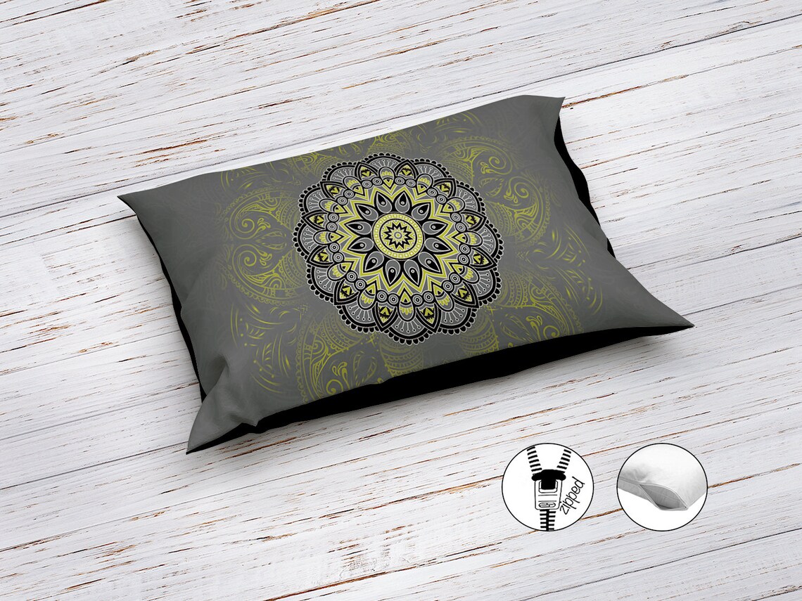 Mandala Bedding Chartreuse Mandala Bedding Mandala Duvet - Etsy
