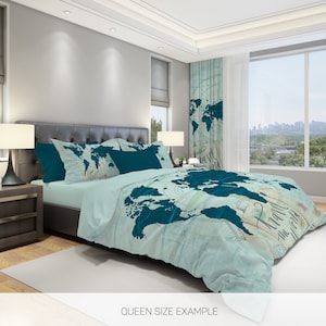 World Map Bedding, Travel Bedding, Explore Bedding, Travel Bedroom ...