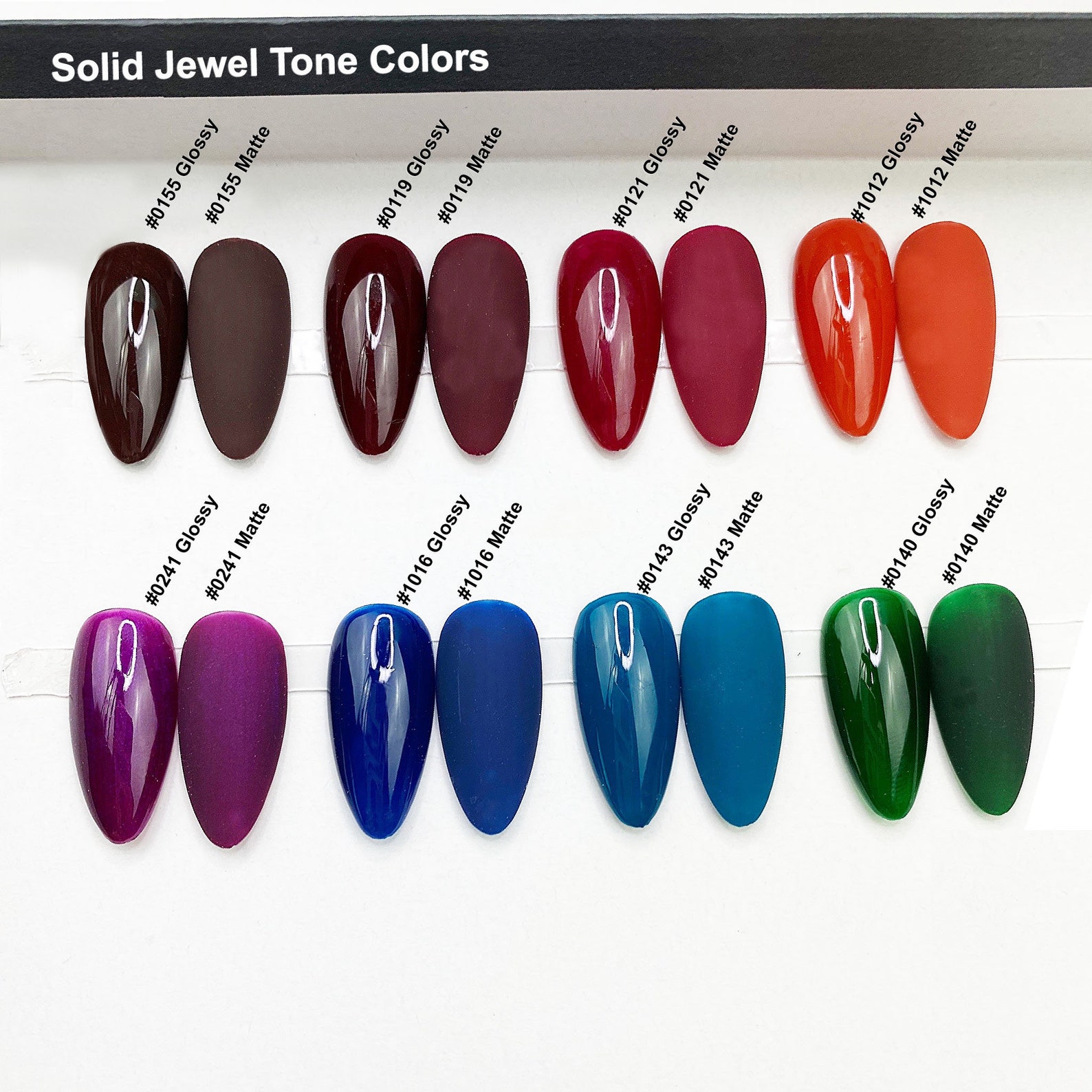 Solid Jewel Tone Nails | Choose Your Shade | Matte or Gloss | False ...
