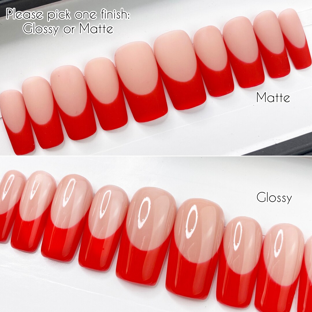 Classic Timeless Val Red French Tip Press on Nails | Valentine's Day ...